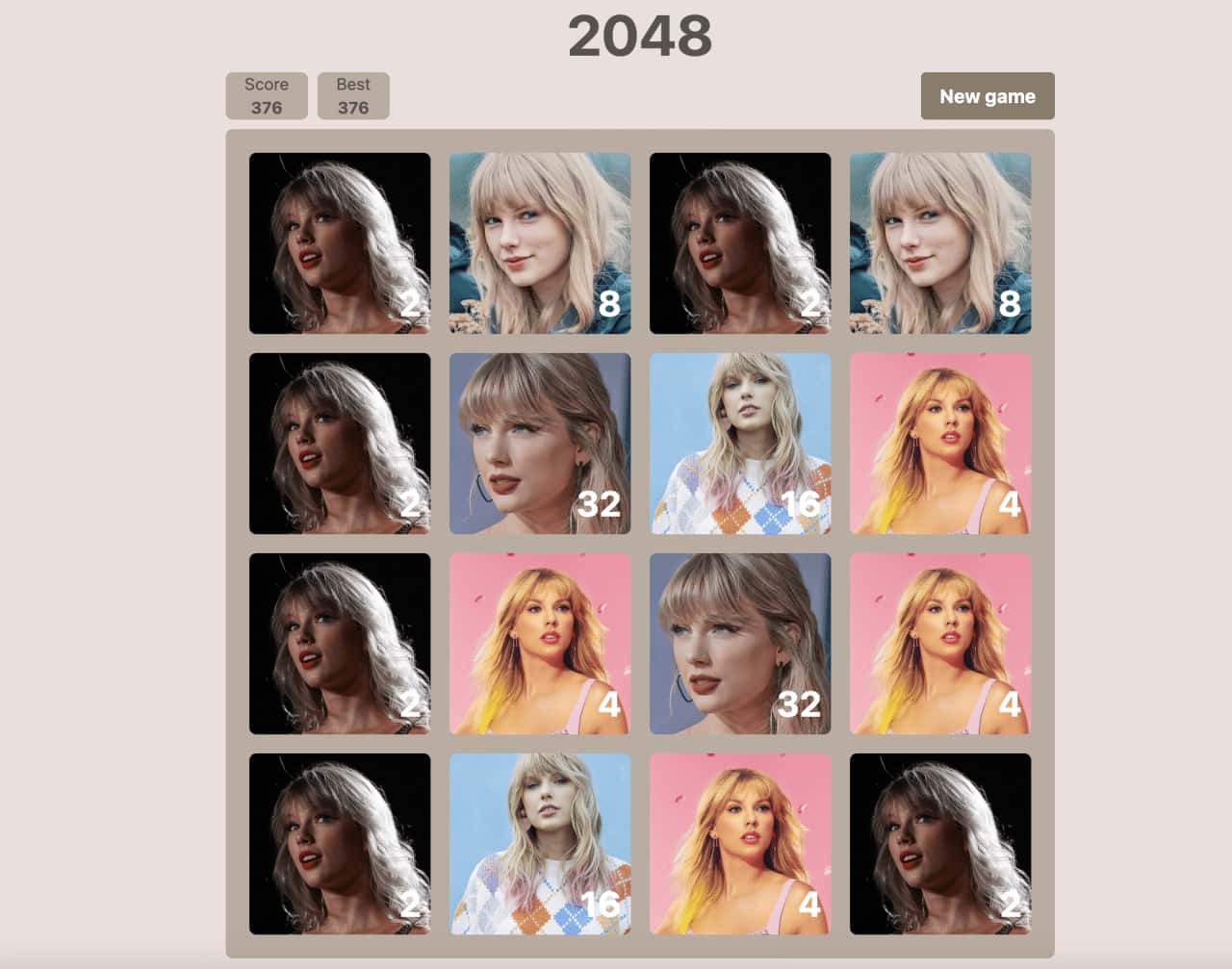 Play Taylor Swift 2048 Game - Combine the addictive 2048 game with ...