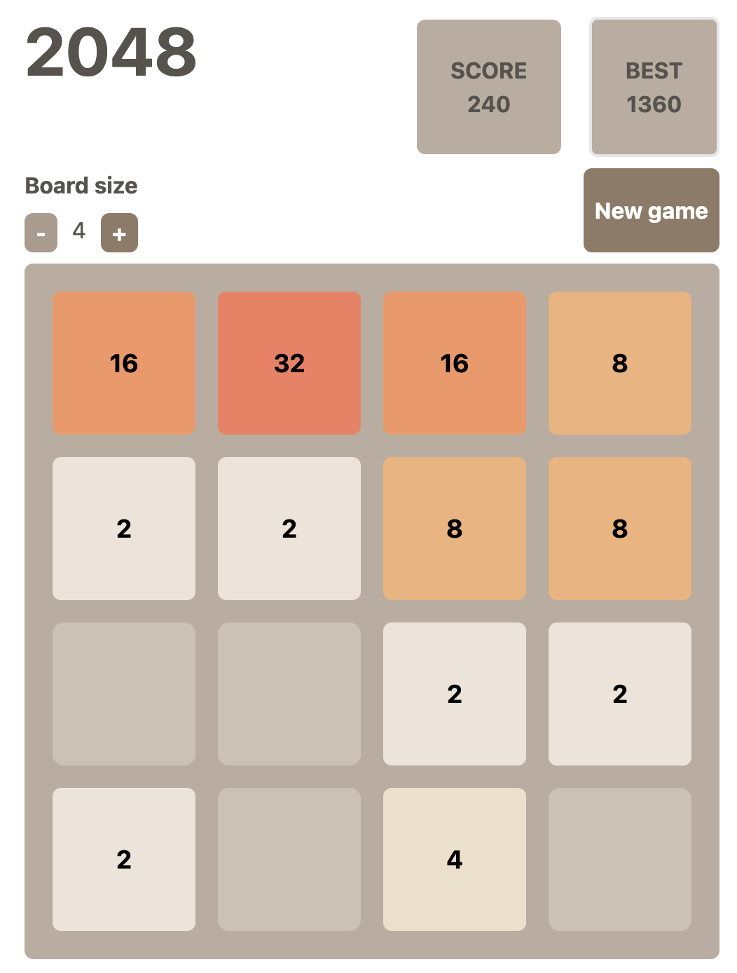 2048 Game, play 2048 game online,Offline.You are winner!